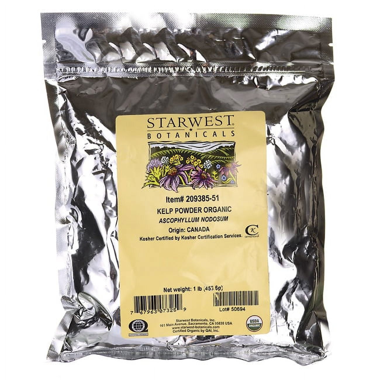 Starwest Botanicals Kelp Powder Organic 1 lb Pkg - Walmart.com