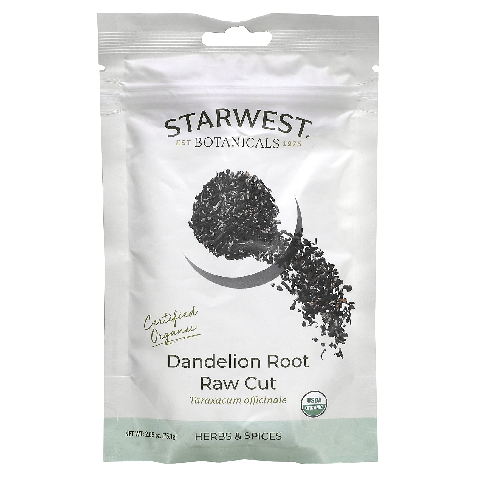 Starwest Botanicals Organic Dandelion Root, Raw Cut, 2.65 oz (75.1 g ...