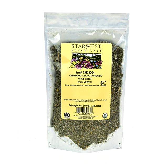 Starwest Botanicals Organic Red Raspberry Leaf Tea [4 Ounce Bag] Loose ...