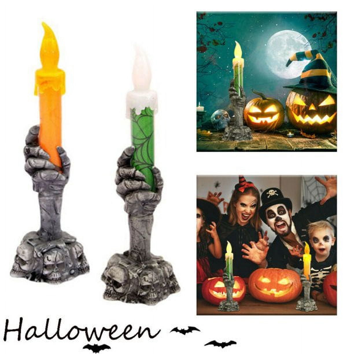 Zardwill Halloween Skeleton Hand Led Lamp Candle Flame Light Stand Lamp ...