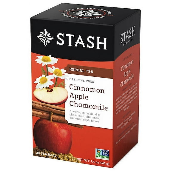 Stash Caffeine-Free Herbal Tea, Cinnamon Apple Chamomile, Non-GMO, 20 ...