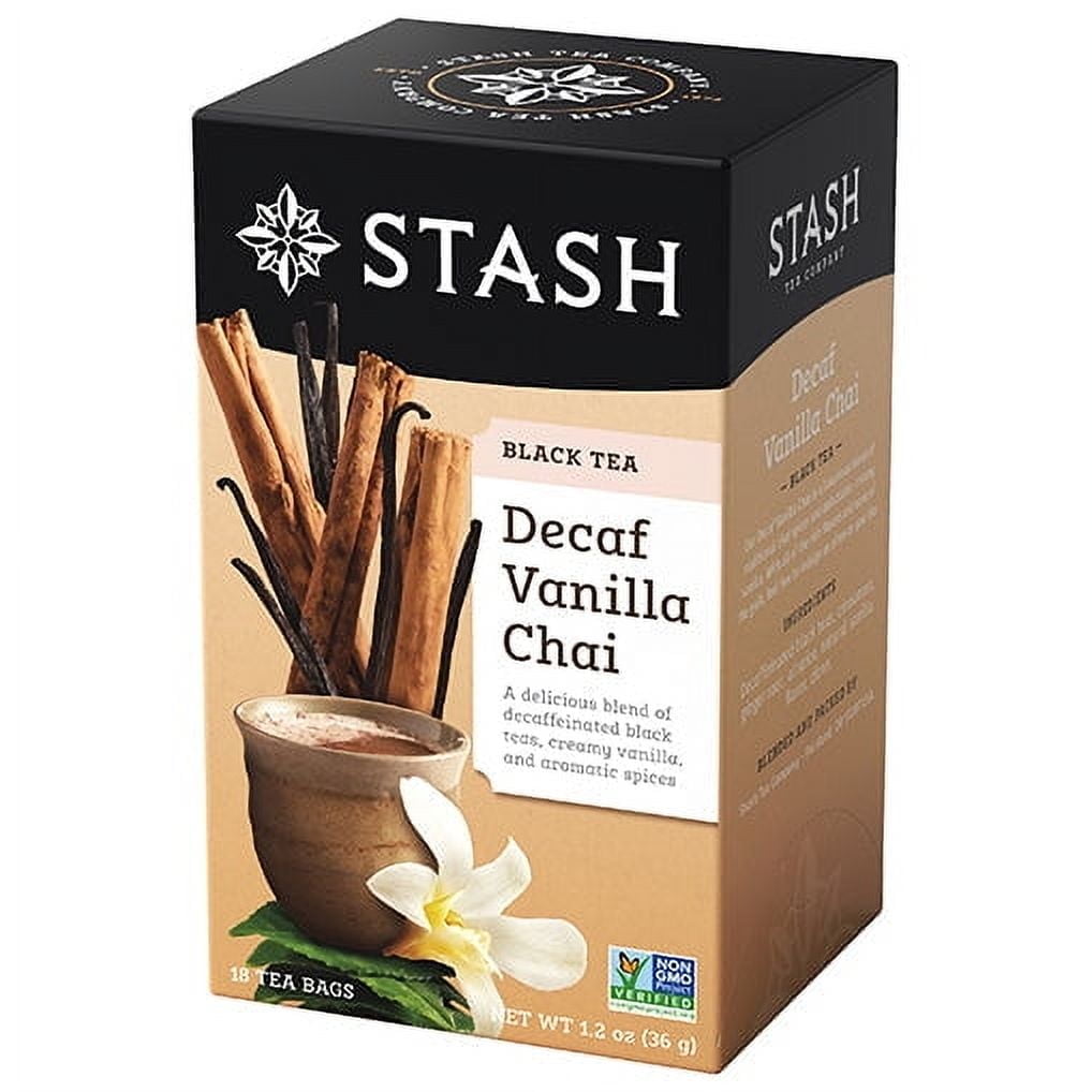 Stash Decaf Tea Vanilla Chai - 18 Tea Bags Pack of 3 - Walmart.com