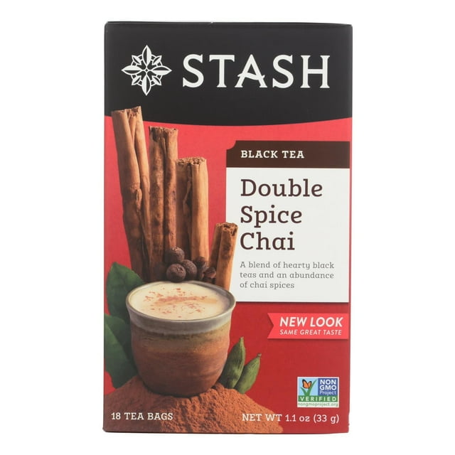 Stash Double Spice Chai Black Tea with Cinnamon, Easy Steeping, 18ct ...