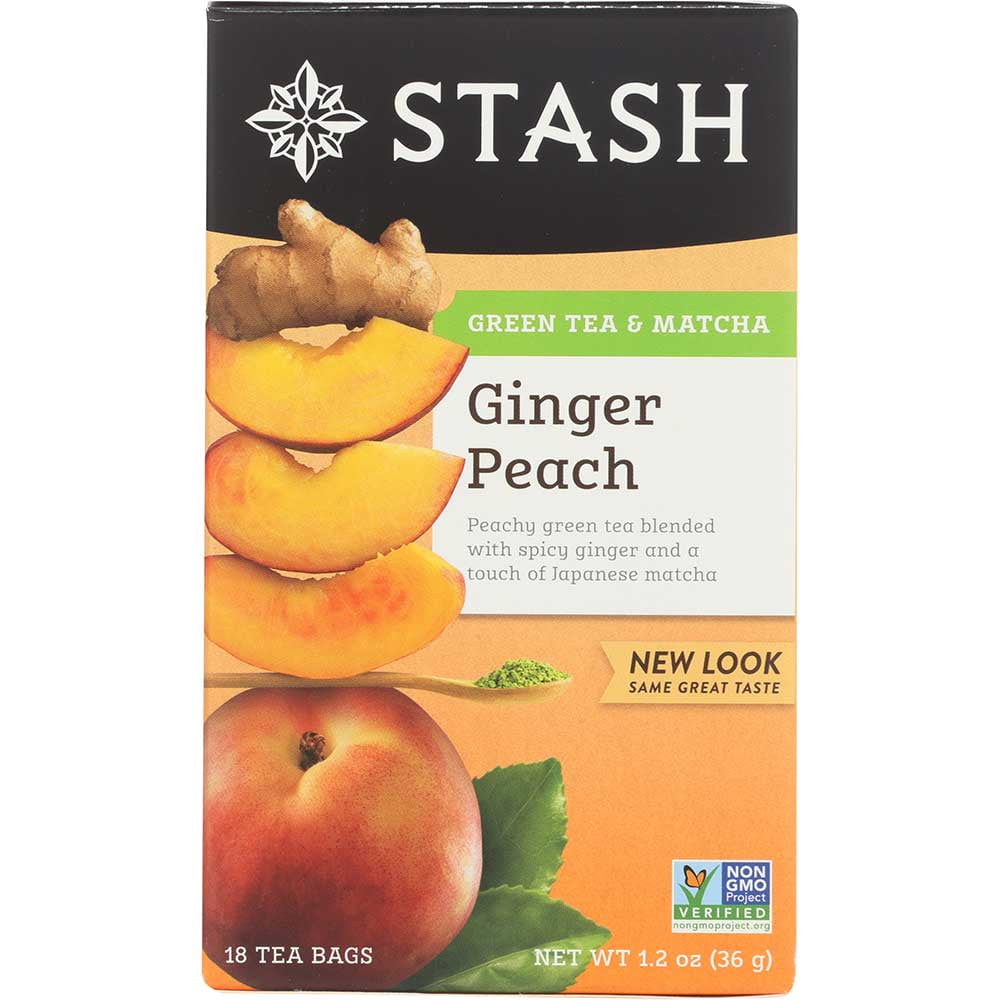 Stash Green and White Tea Blend - Ginger Peach Green - 18 bags per pack ...