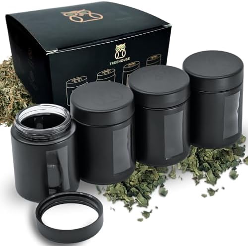 Stash Jar Smell Proof Container (4 oz) Viewing Jars for Herbs, Spices ...