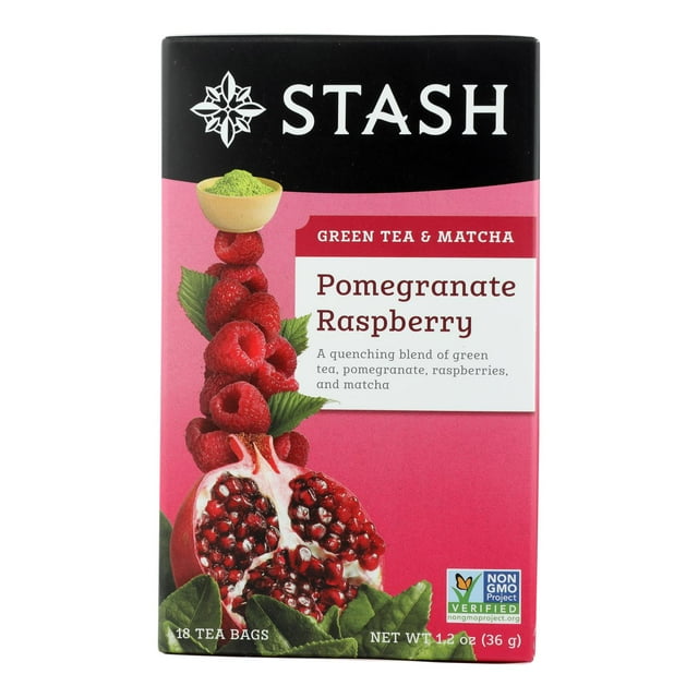 Stash Pomegranate Raspberry Green Tea with Matcha - 18 Tea Bags - Case ...