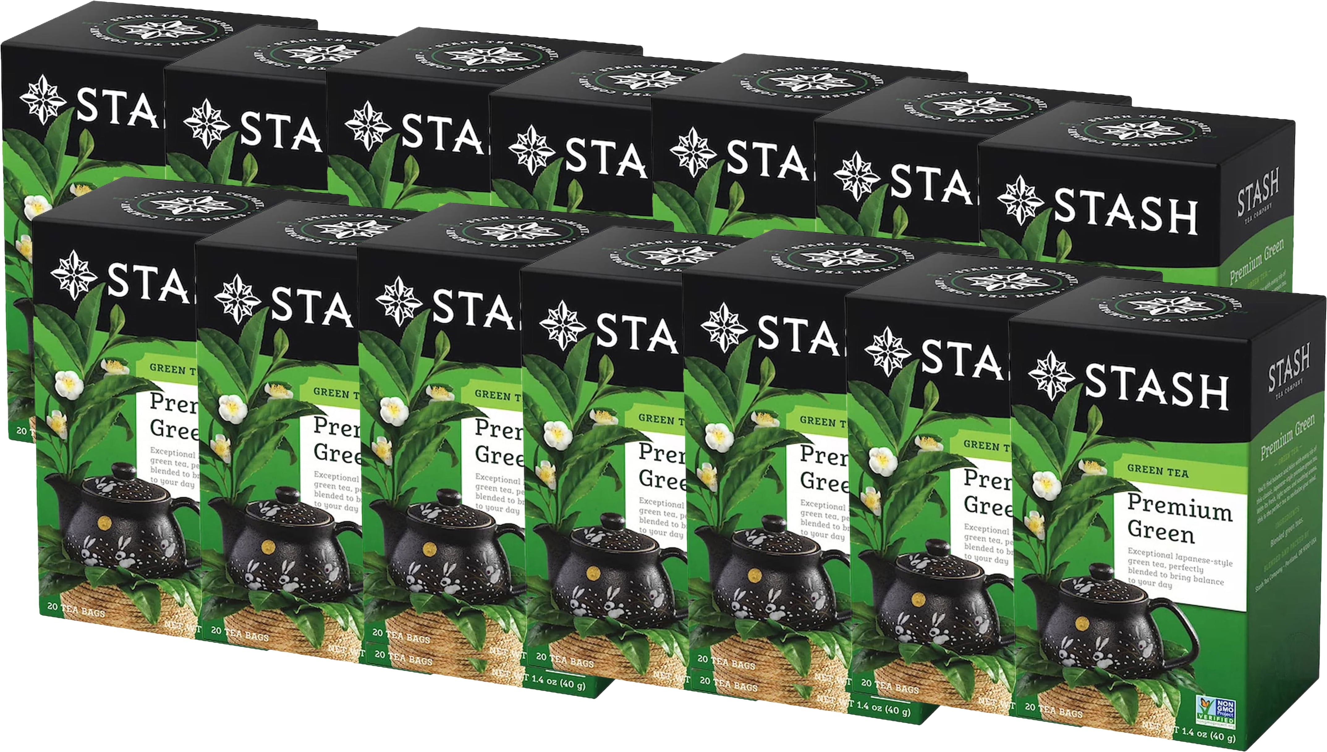 (6 pack) Stash Tea Premium Green Tea, 20 Ct, 1.4 Oz (Pack of 6 ...