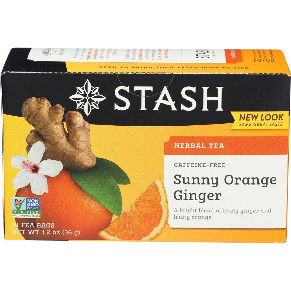 Stash Sunny Orange Ginger Herbal Tea - 18 tea bags per pack -- 6 packs ...