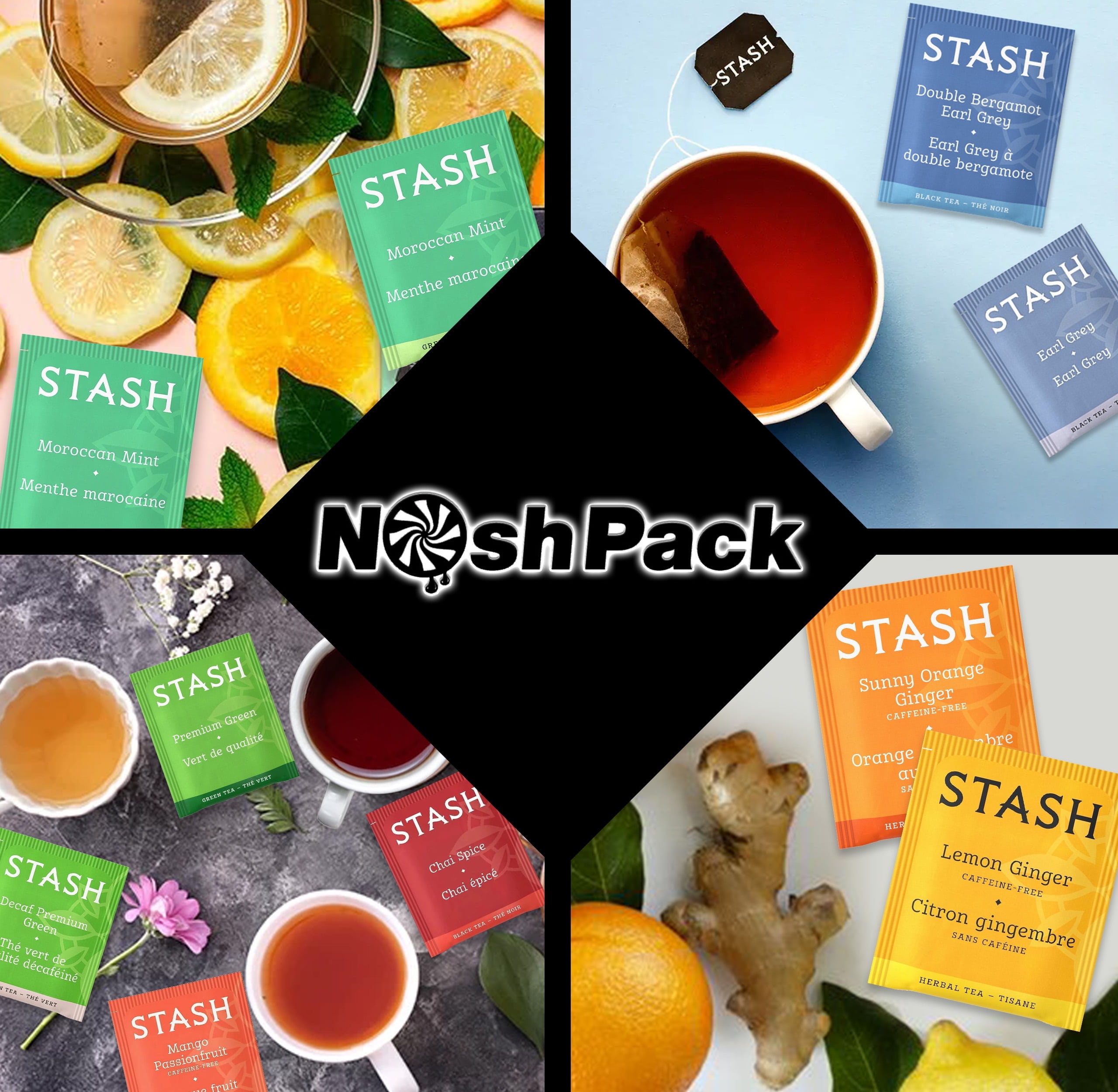 Stash Tea Bags Sampler Assortment - 60 Count Tea Variety Pack ...