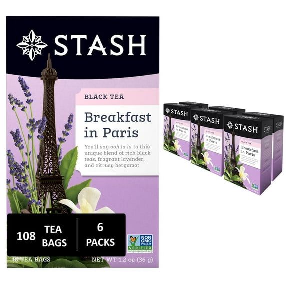 Stash Tea Breakfast In Paris Black Tea - Caffeinated, Non-GMO Project ...