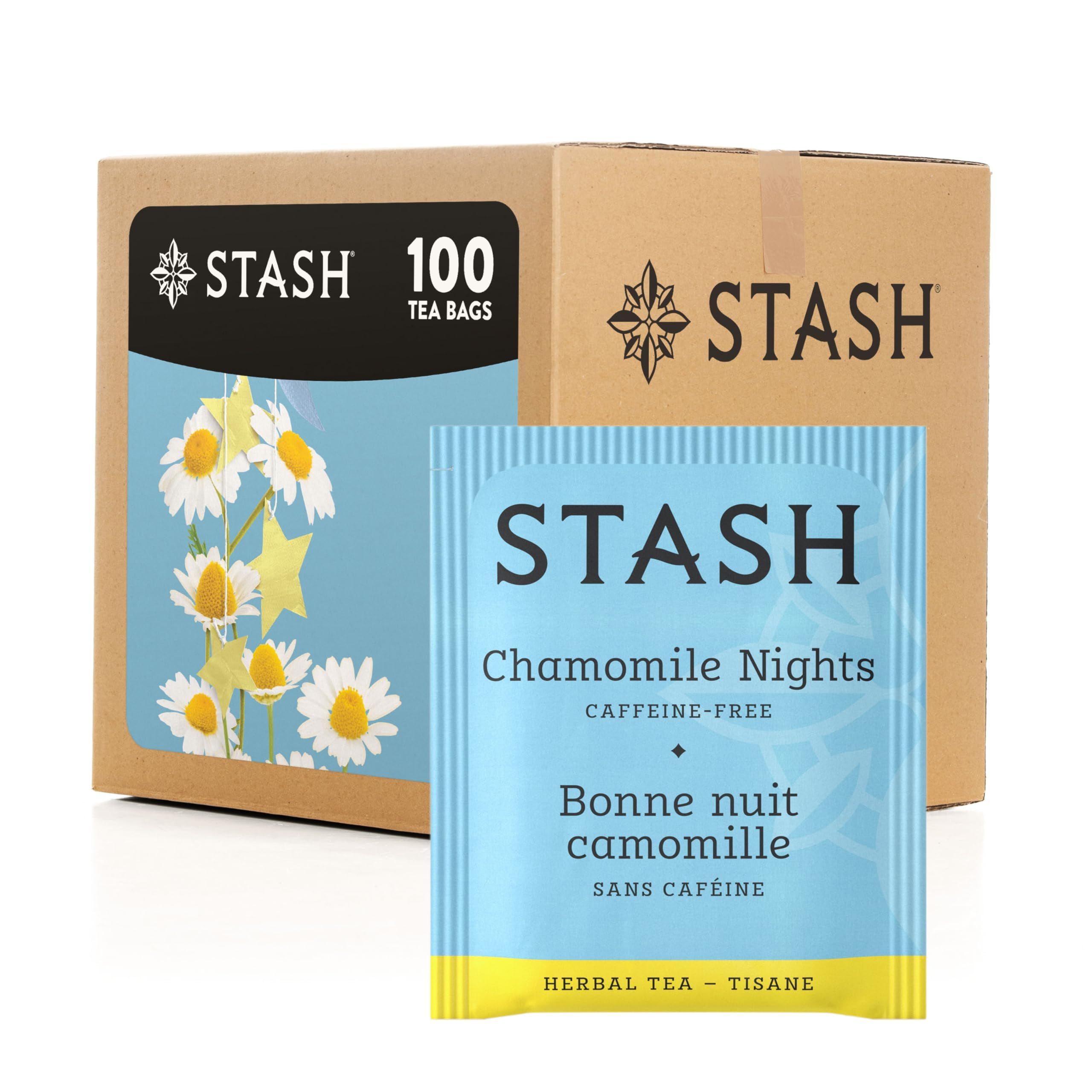 Stash Tea Chamomile Nights Herbal Tea 100 Count Tea Bags in Foil ...