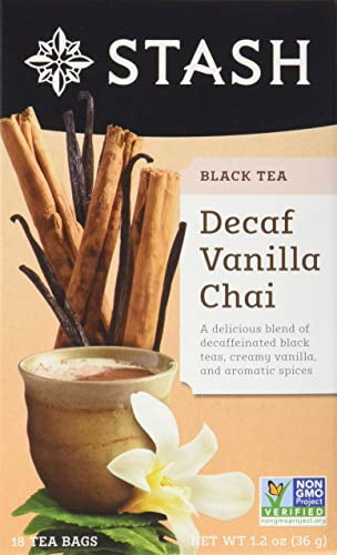 Stash Tea Decaf Vanilla Chai Tea, 6 Boxes With 18 Tea Bags Each (108 ...