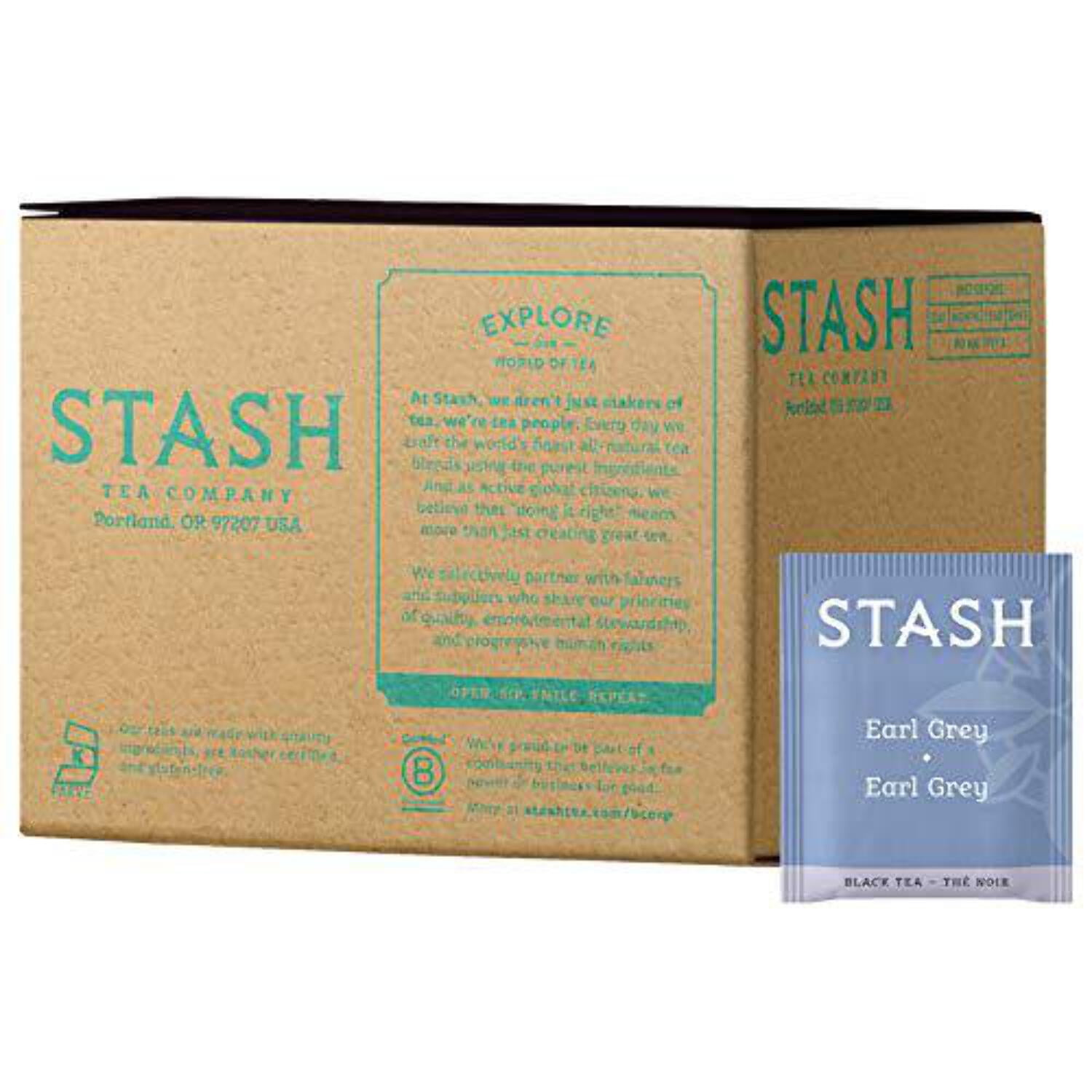 Stash Tea Earl Grey Black Tea, 100 Count Box of Individually Packaged ...