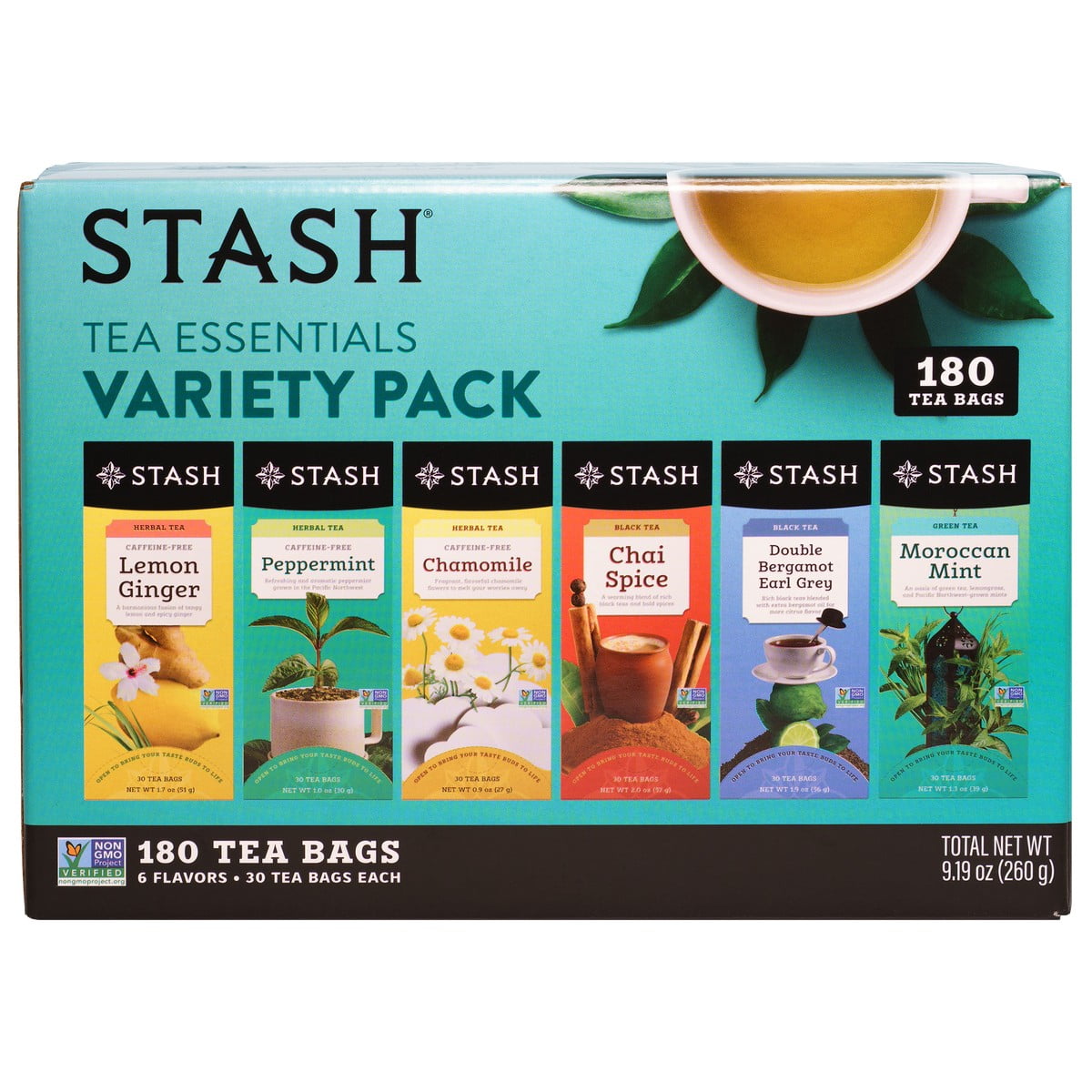 Stash Tea Essentials Variety Pack - 6 Flavor Assortment (Herbal, Black ...