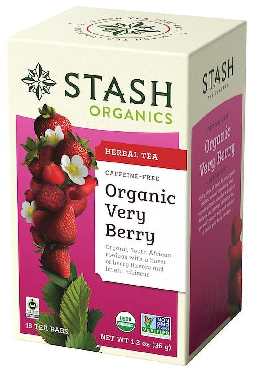 Stash Tea Organic Very Berry Herbal Tea Bags, 18 Count - Walmart.com