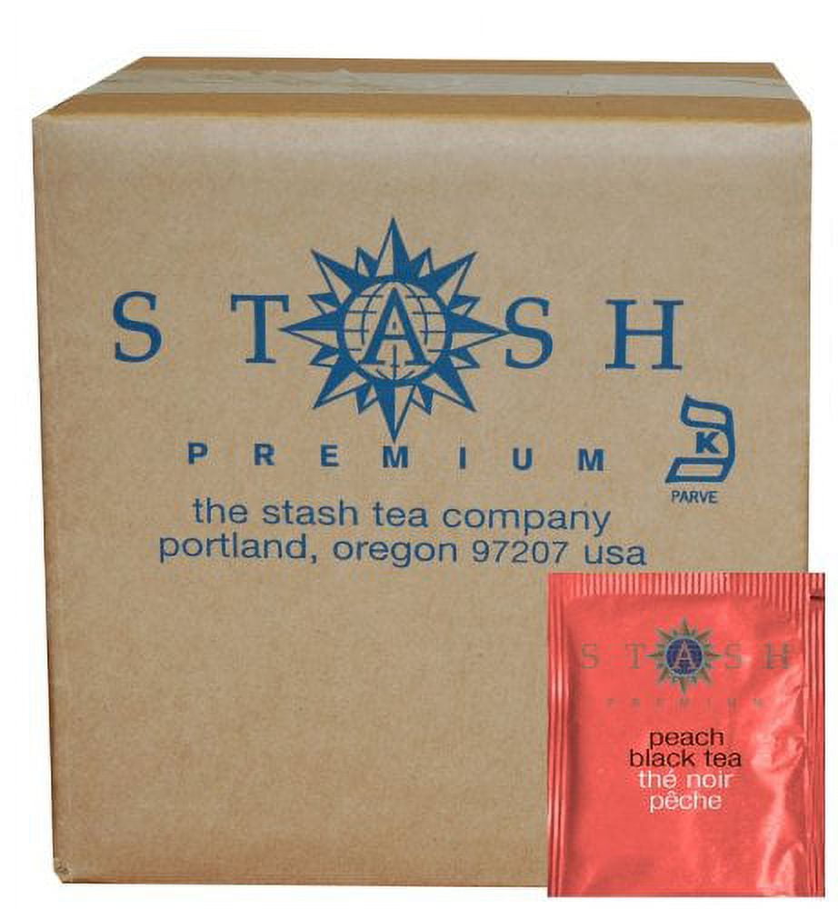 Stash Tea Peach Black Tea, 100 Count Box of Tea Bags in Foil - Walmart.com