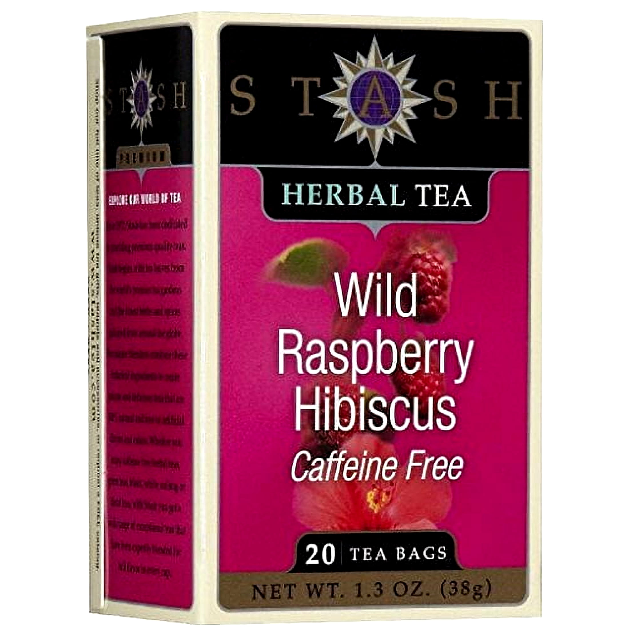 Stash Tea Wild Raspberry Hibiscus Tea, 20 Count, Caffeine-Free Herbal ...