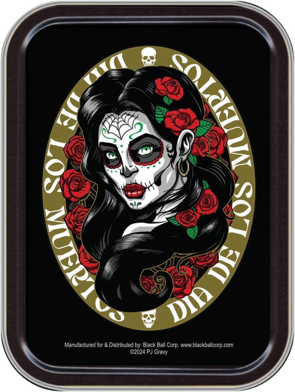 Stash Tins - El Dia Los Muertos Rectangular Storage Container - 4.37" L ...