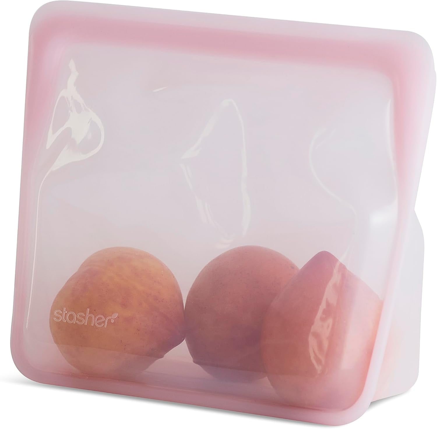 Stasher Platinum Silicone Food Grade Reusable Storage Bag, Pink (Stand-Up Mid) 56 fl. oz ...