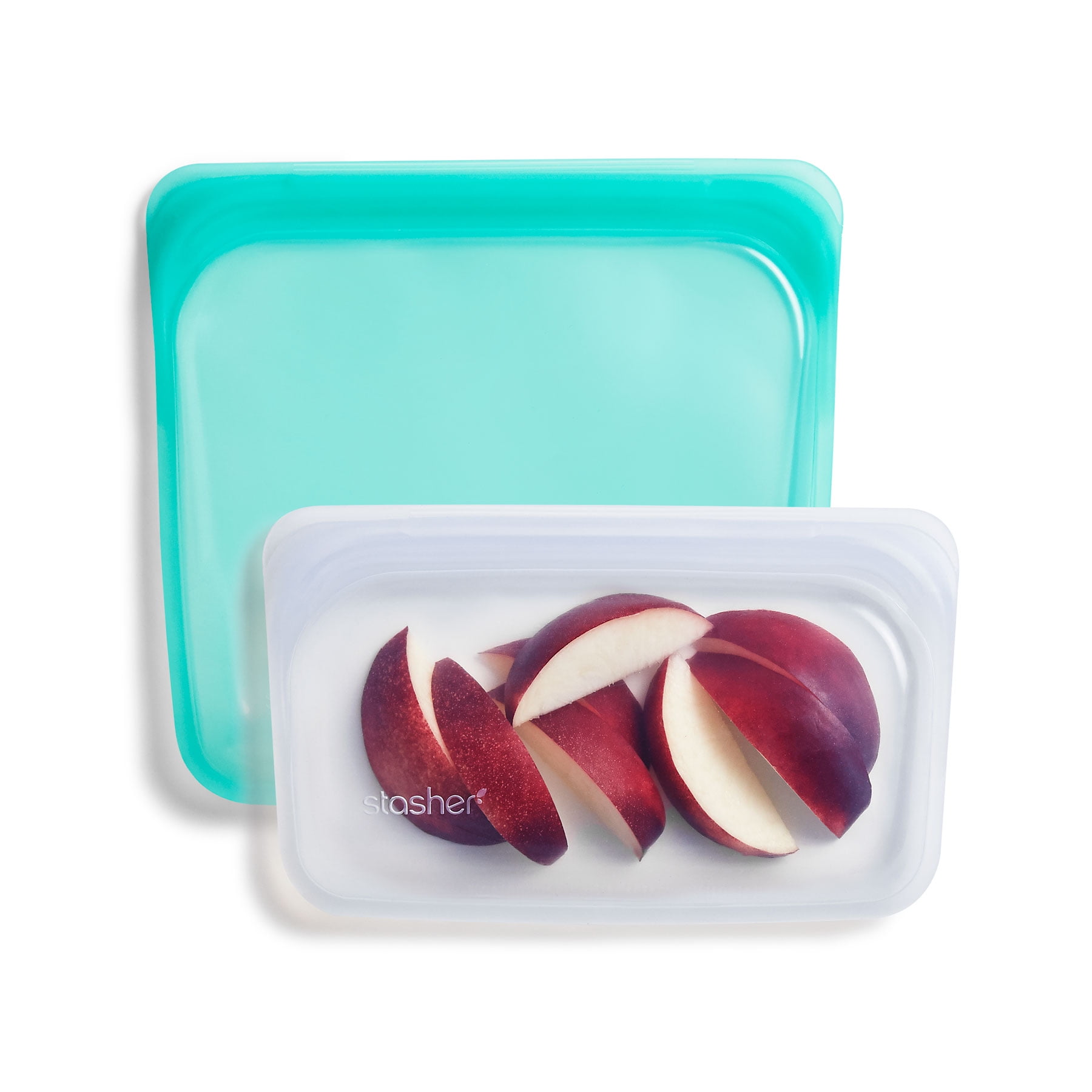 Stasher Reusable Silicone Sandwich Bag and Snack Bag Set, Aqua and ...