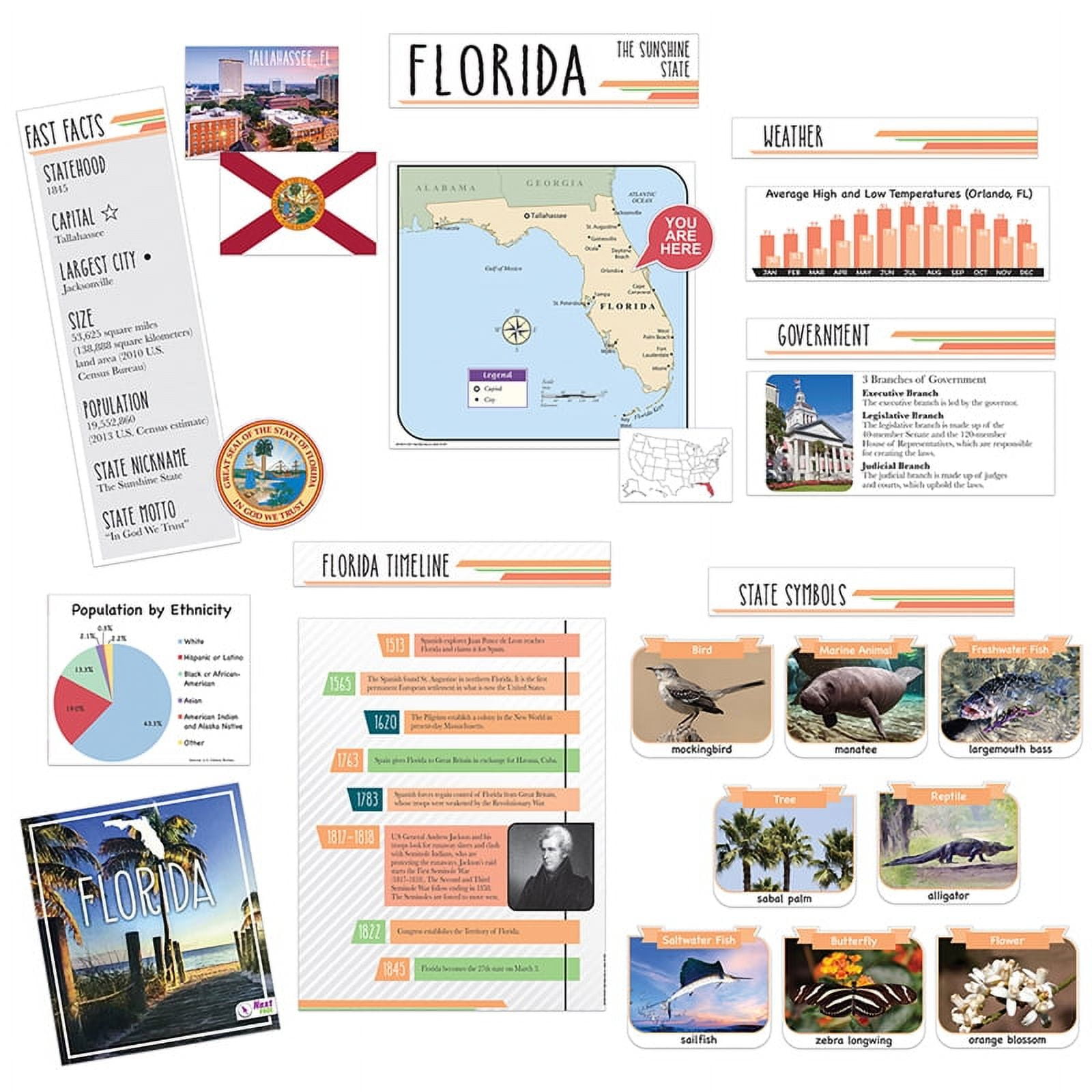 State Bulletin Board Set, Florida - Walmart.com