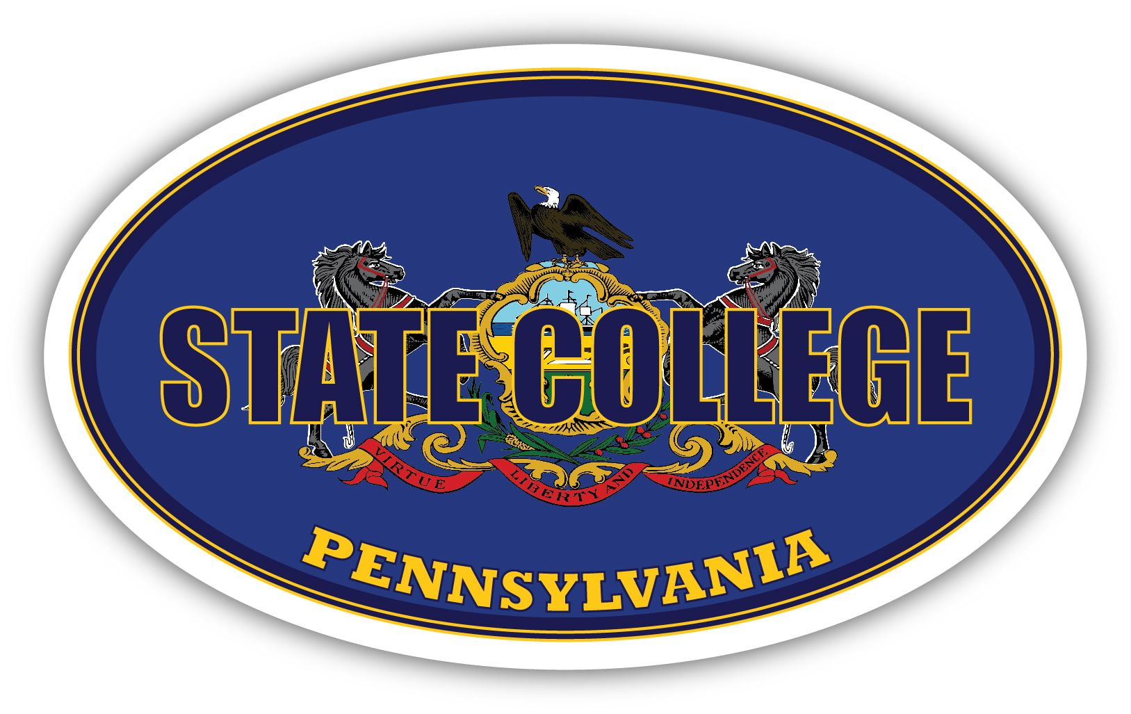 State College City Pennsylvania State Flag | PA Flag Centre County Oval ...