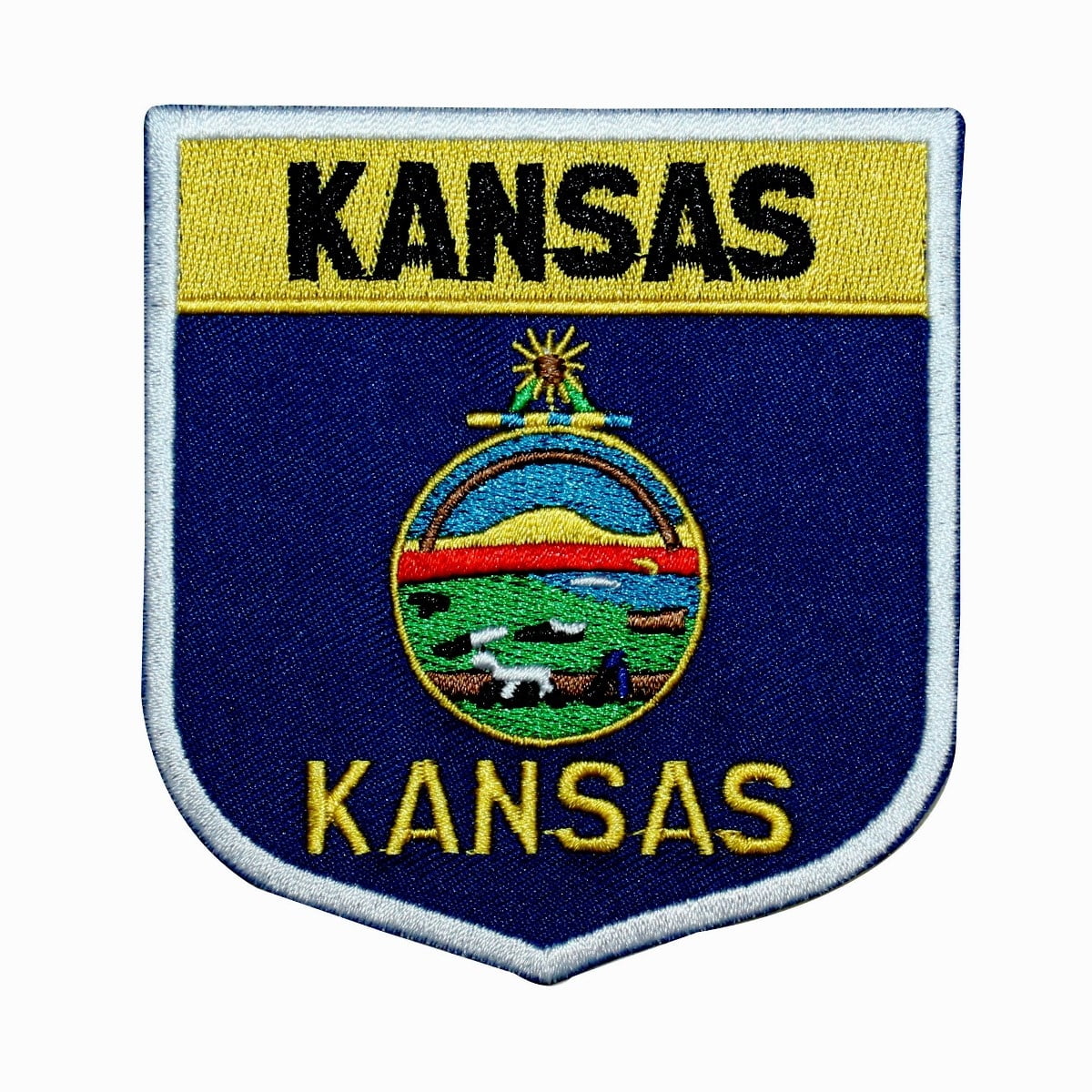 State Flag Shield Kansas Patch Badge Travel USA Seal Embroidered Iron ...