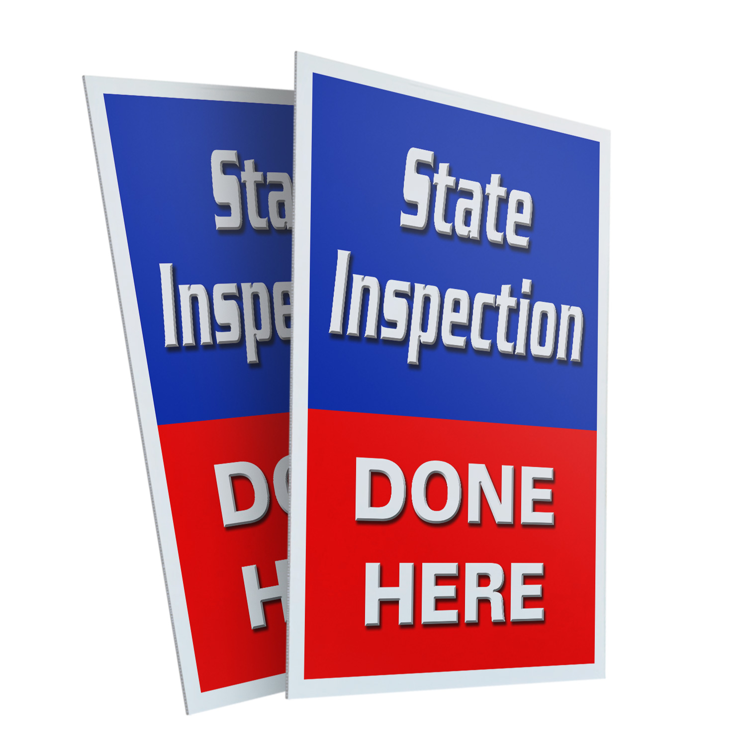 State Inspection Done Here (2-PACK) 24" x 36" Plastic Signs | Sign ...