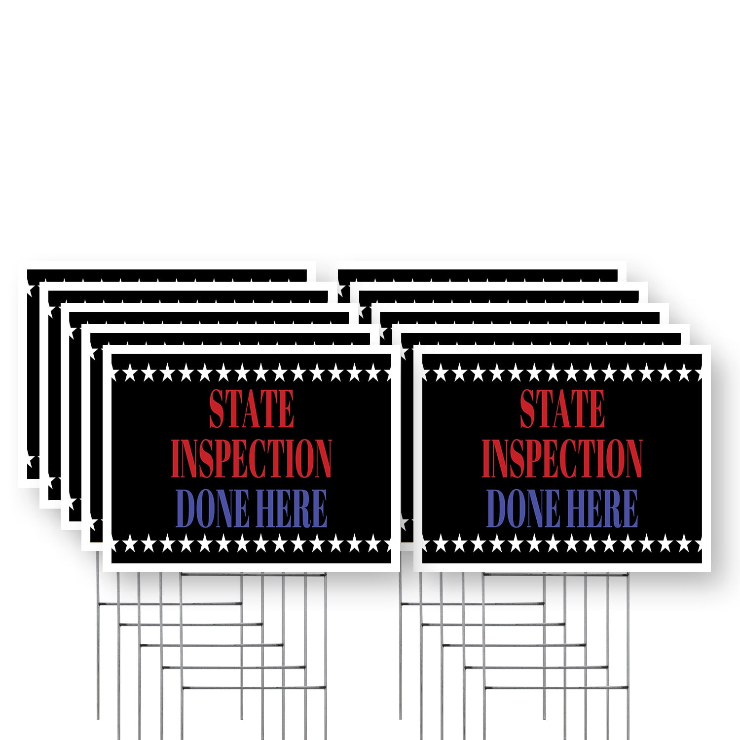 State Inspection Done Here Yard Sign 10 Pack of 12 Inch x 16 Inch ...