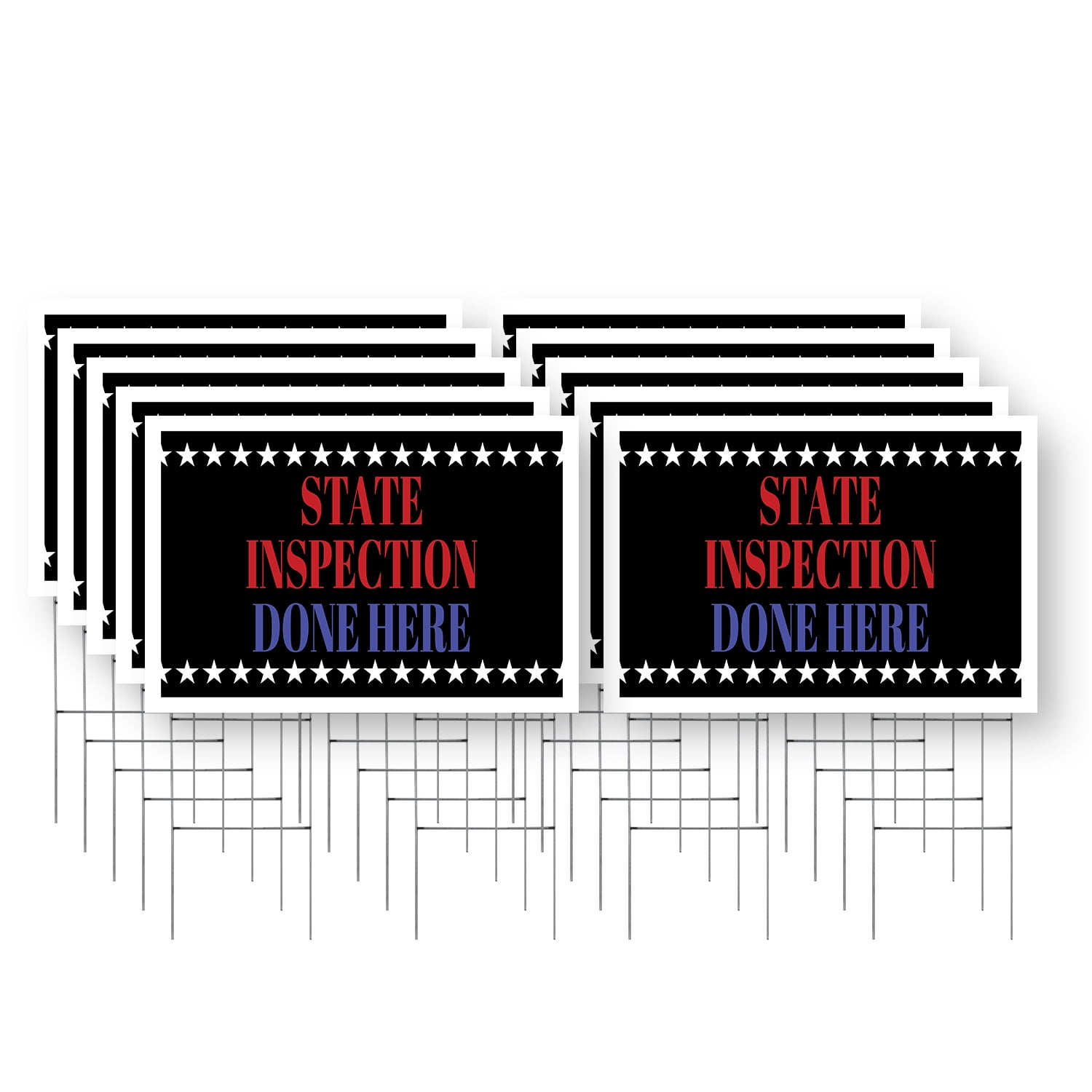 State Inspection Done Here Yard Sign 10 Pack of 24 Inch x 36 Inch ...