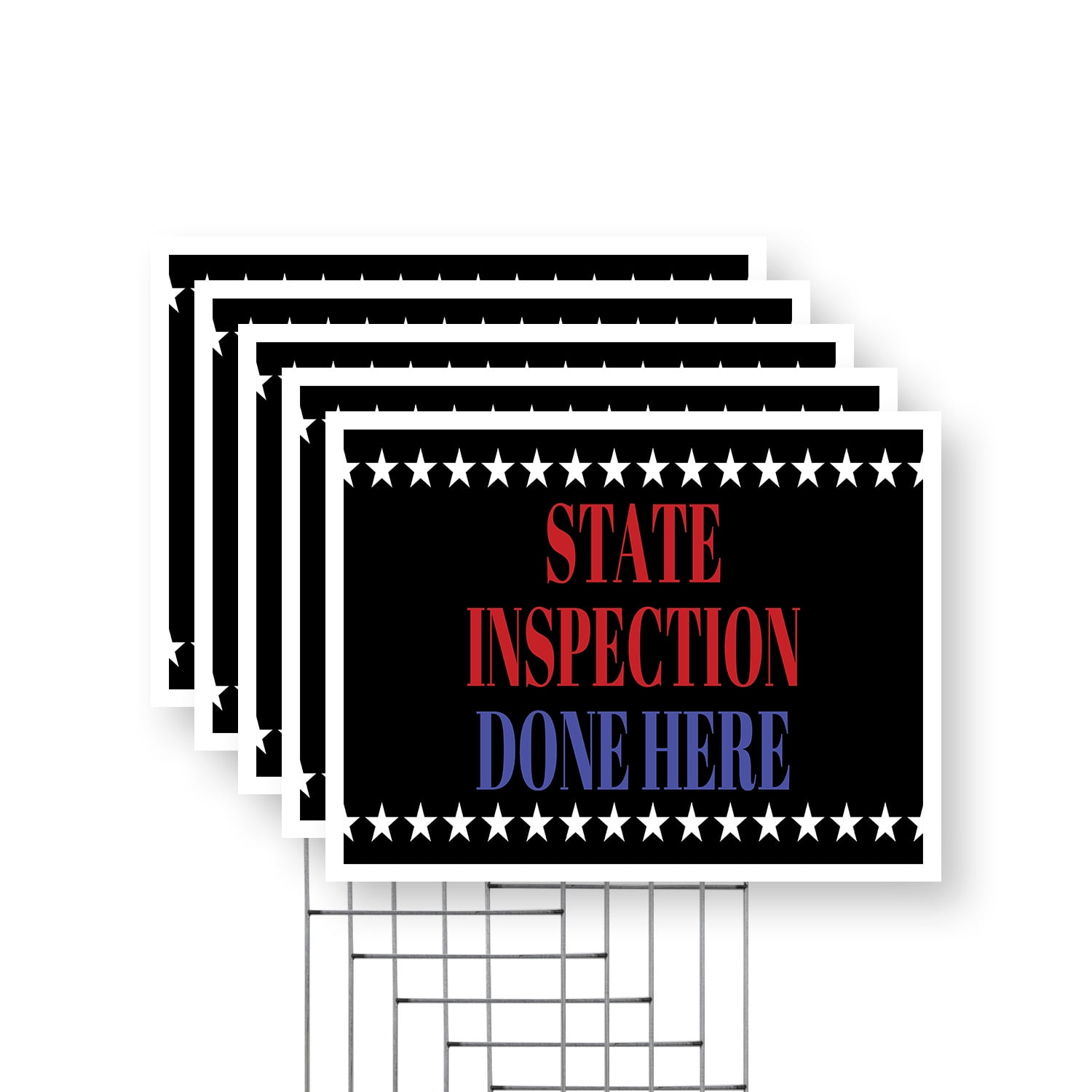 State Inspection Done Here Yard Sign 5 Pack of 12 Inch x 16 Inch Double ...