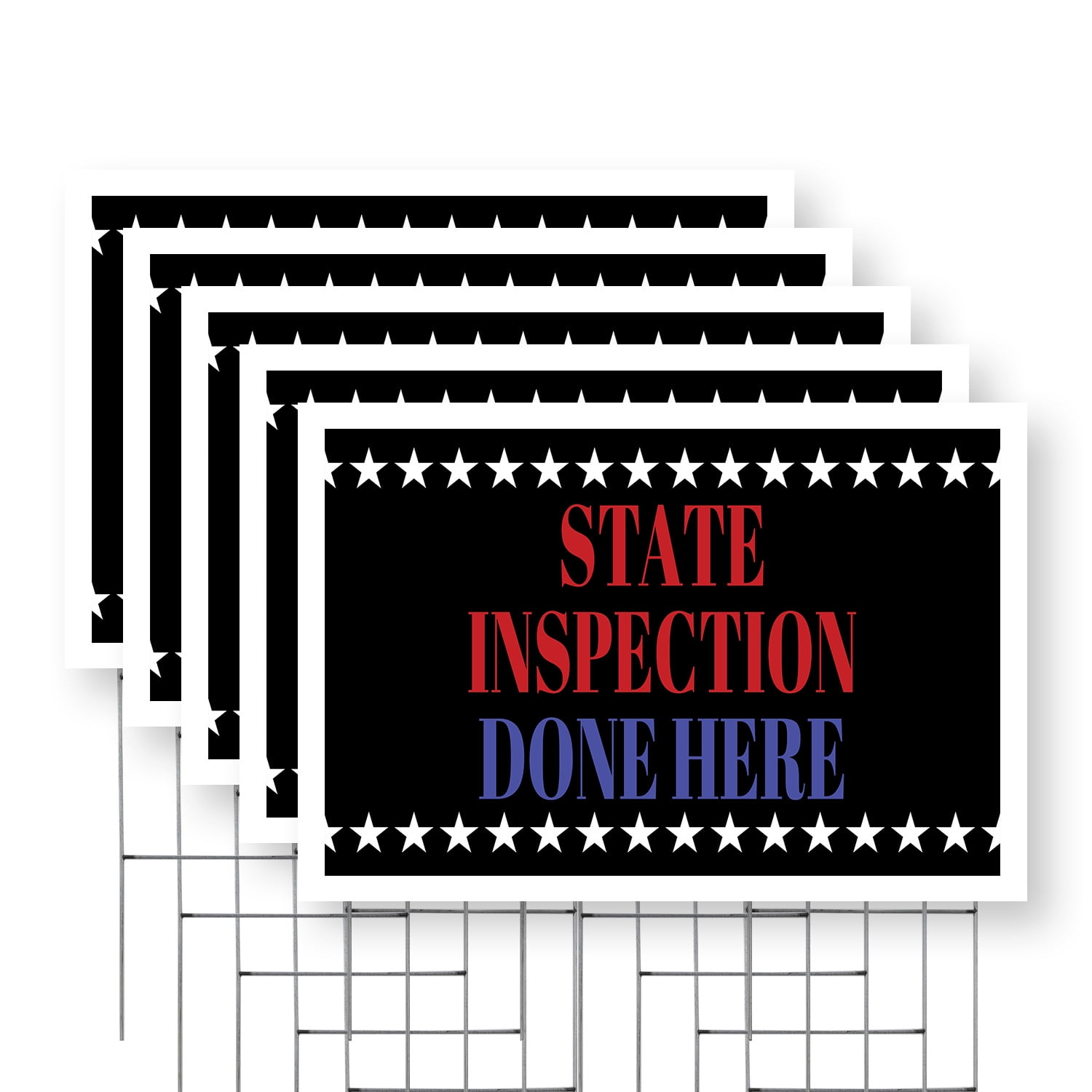 State Inspection Done Here Yard Sign 5 Pack of 24 Inch x 36 Inch Single ...