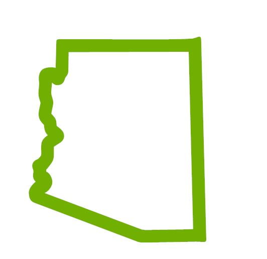 State Map Outline Arizona Vinyl Decal Sticker UV & Waterproof Bumper ...