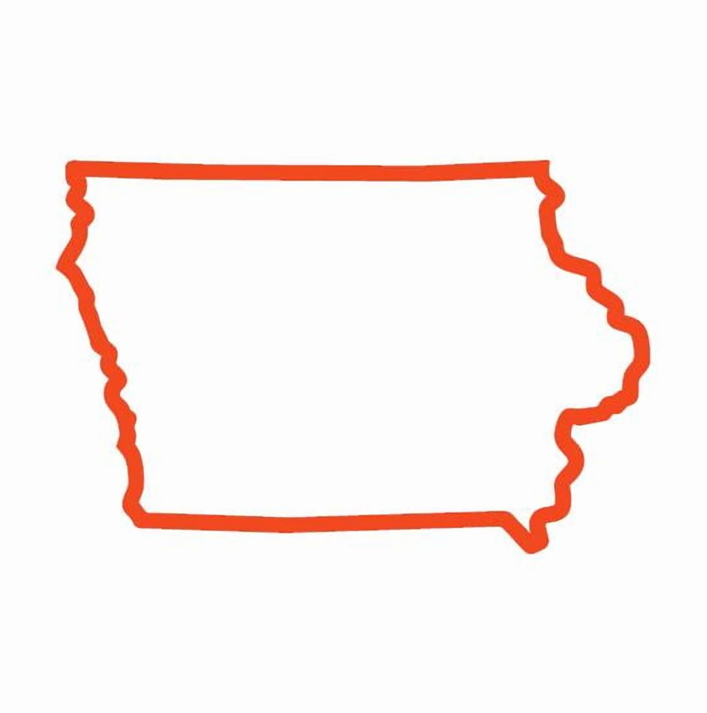 State Map Outline Iowa Vinyl Decal Sticker UV & Waterproof Bumper ...