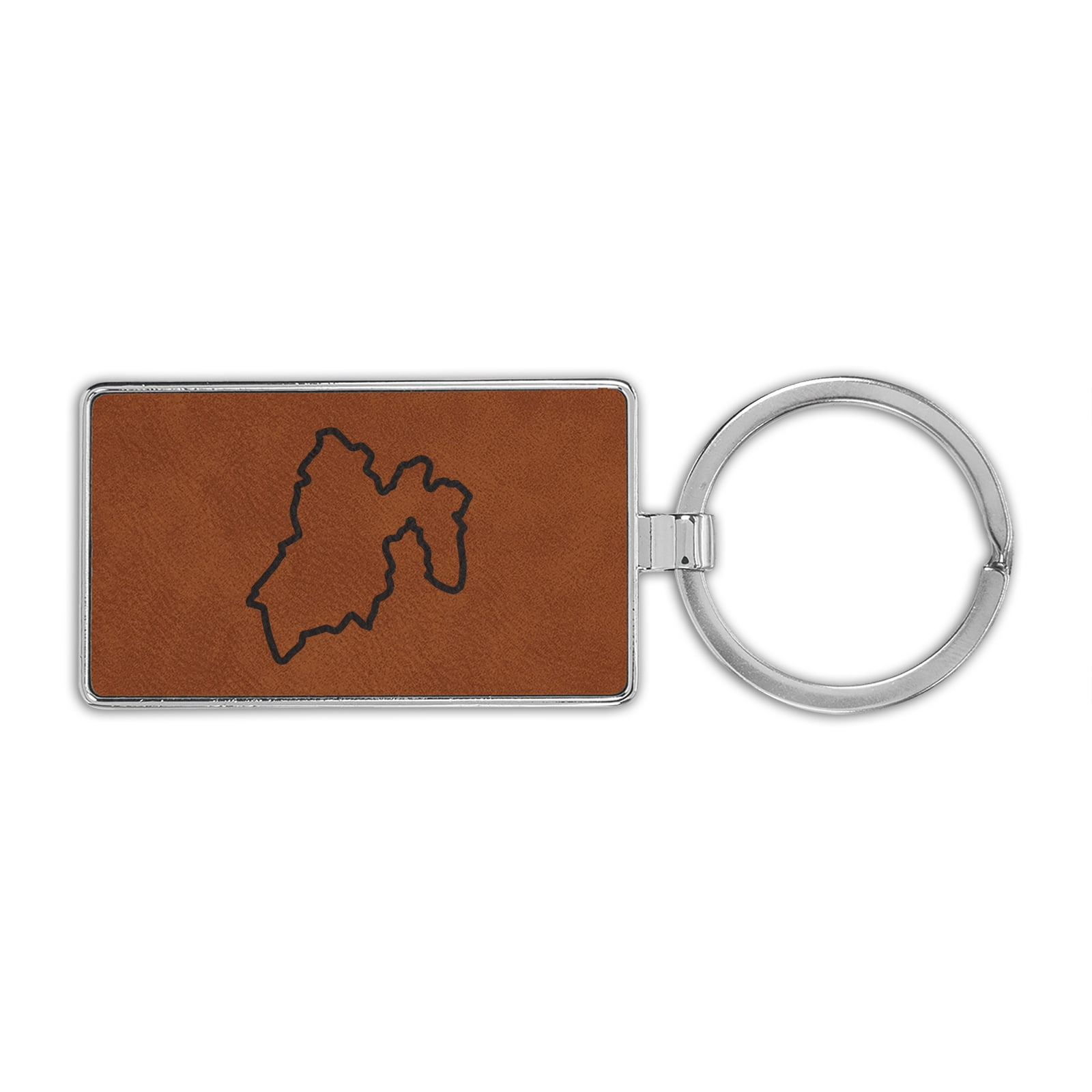 State Of Mexico State Shaped Premium Leatherette Keychain outlined em ...