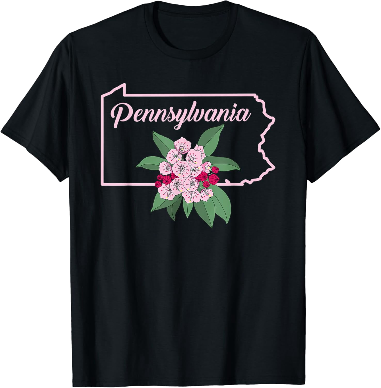 State Of Pennsylvania Mountain Laurel Flower T-Shirt - Walmart.com