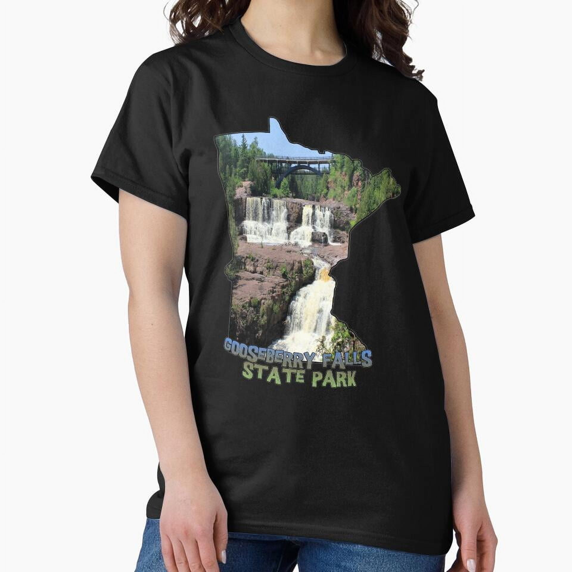 State Outline Gooseberry Falls State Park Shirt, Casual Graphic Tee ...