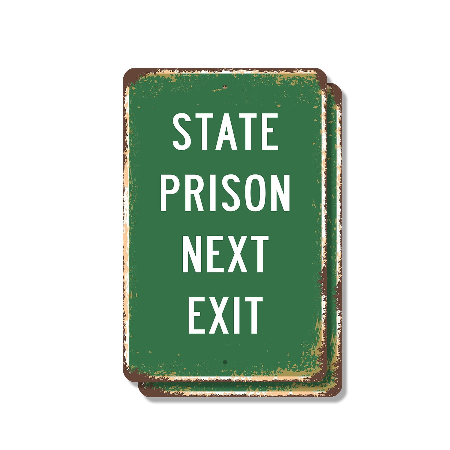 State Prison Next Exit (2 Pack) 8 Inch x 12 Inch Novelty Plastic Sign ...