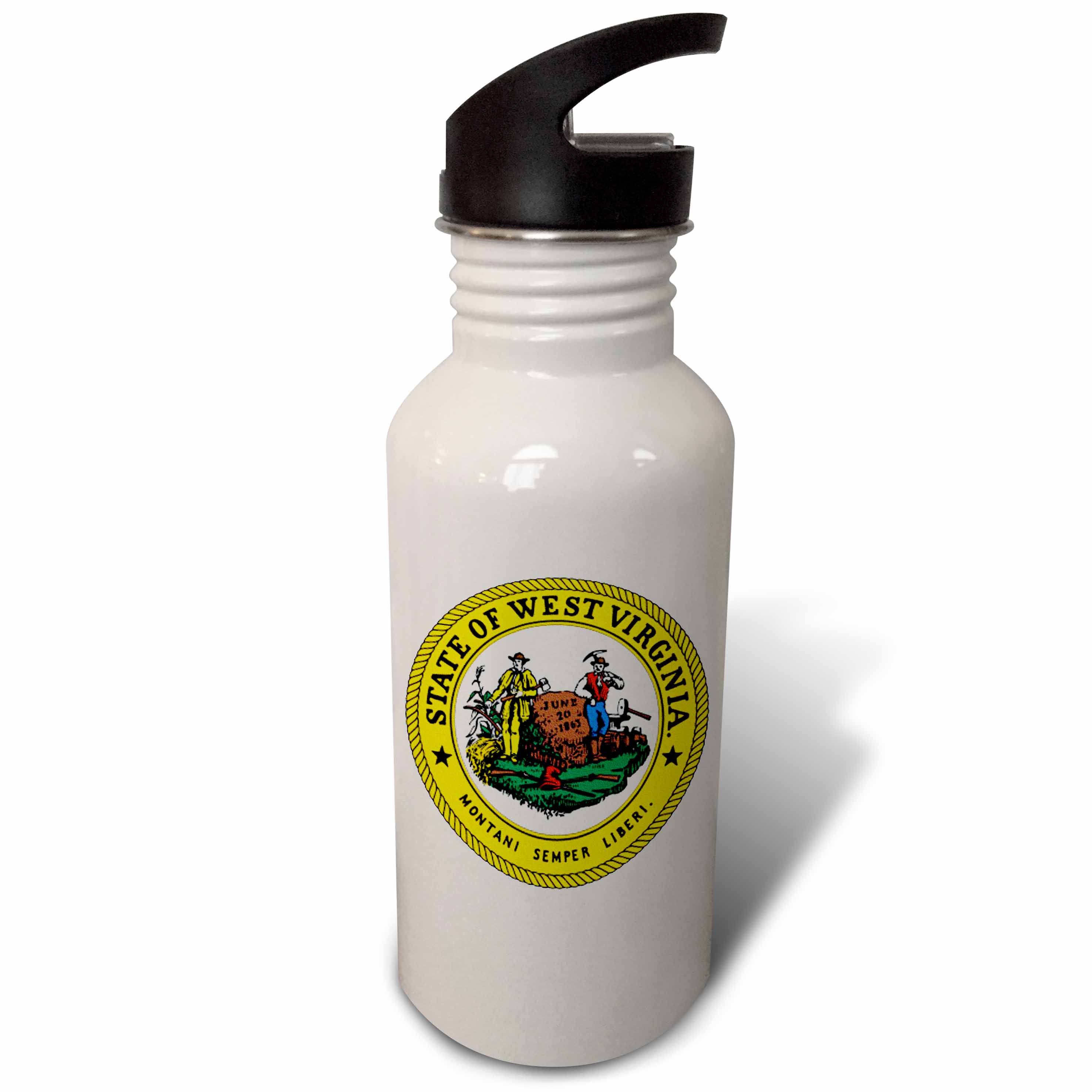 State Seal of West Virginia (PD-US) 21 oz Sports Water Bottle wb-55357 ...