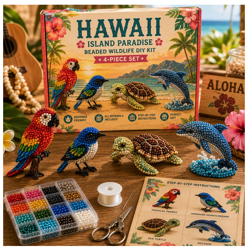 State Wildlife Beaded DIY Kit – 4-Piece Handmade Animal Craft Set ...