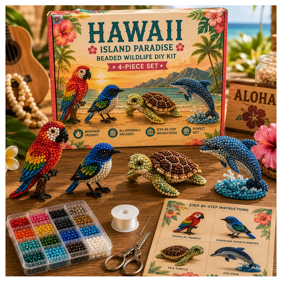 State Wildlife Beaded DIY Kit – 4-Piece Handmade Animal Craft Set ...