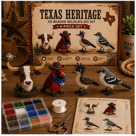 State Wildlife Beaded DIY Kit – 4-Piece Handmade Animal Craft Set ...