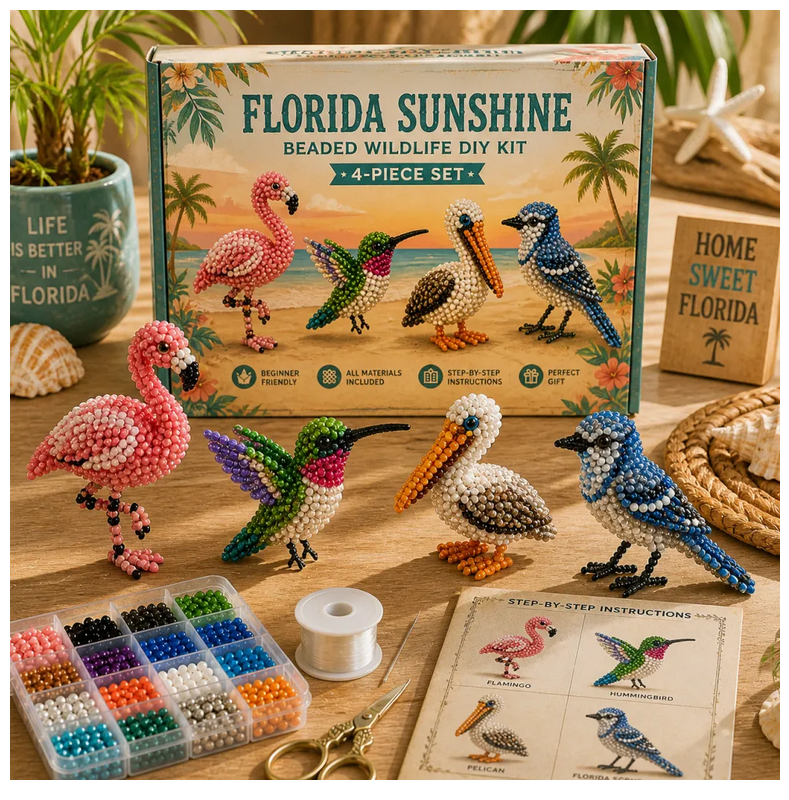 State Wildlife Beaded DIY Kit – 4-Piece Handmade Animal Craft Set ...