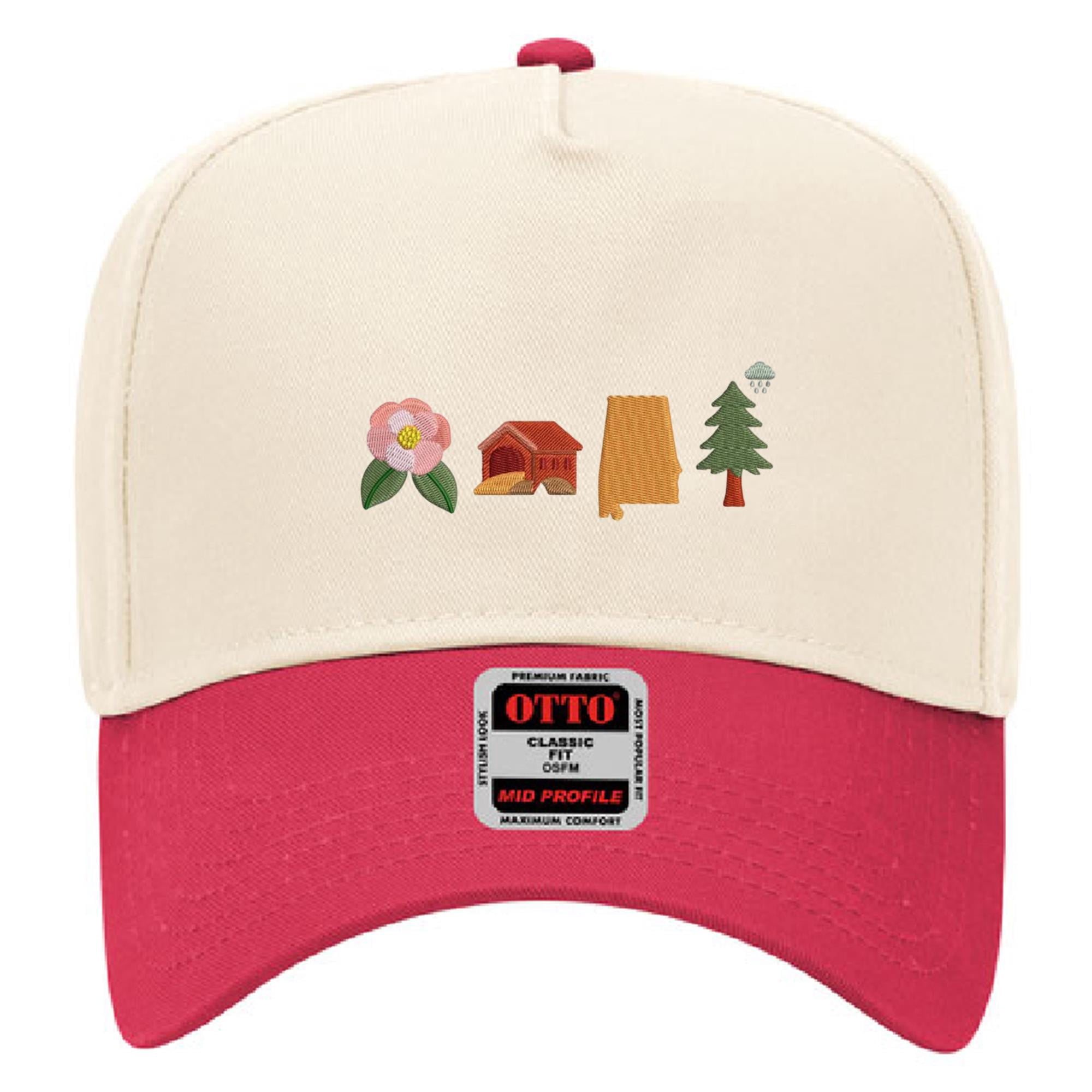 State of Alabama Pride Icon Embroidered Mid Profile Baseball Hat ...