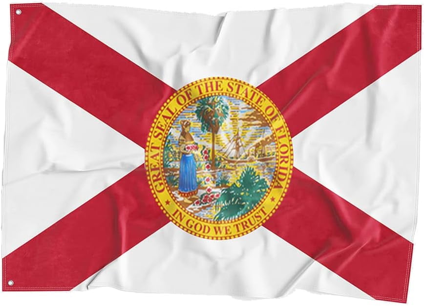 State of Florida Flag Polyester Fiber 3x5 Feet Flag, Bright Colors And ...