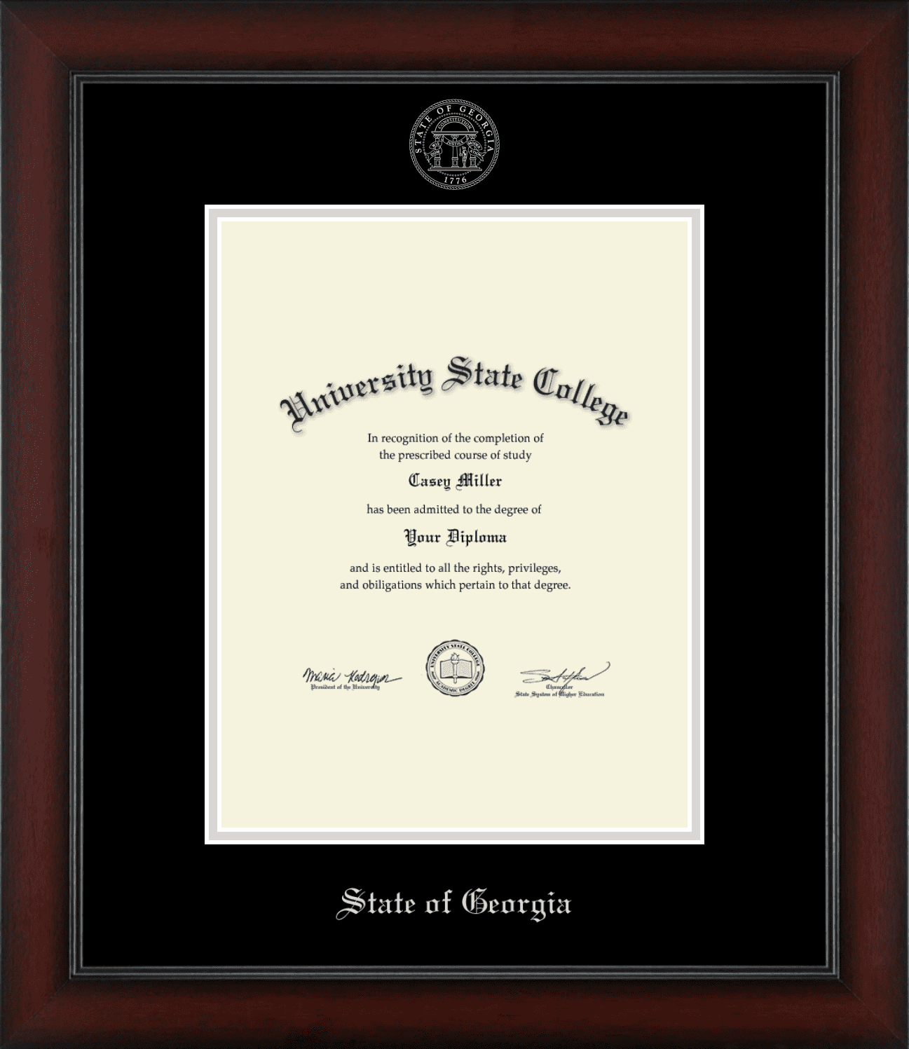 State of Georgia Official State Seal Document Frame, Document Size 8.5 ...