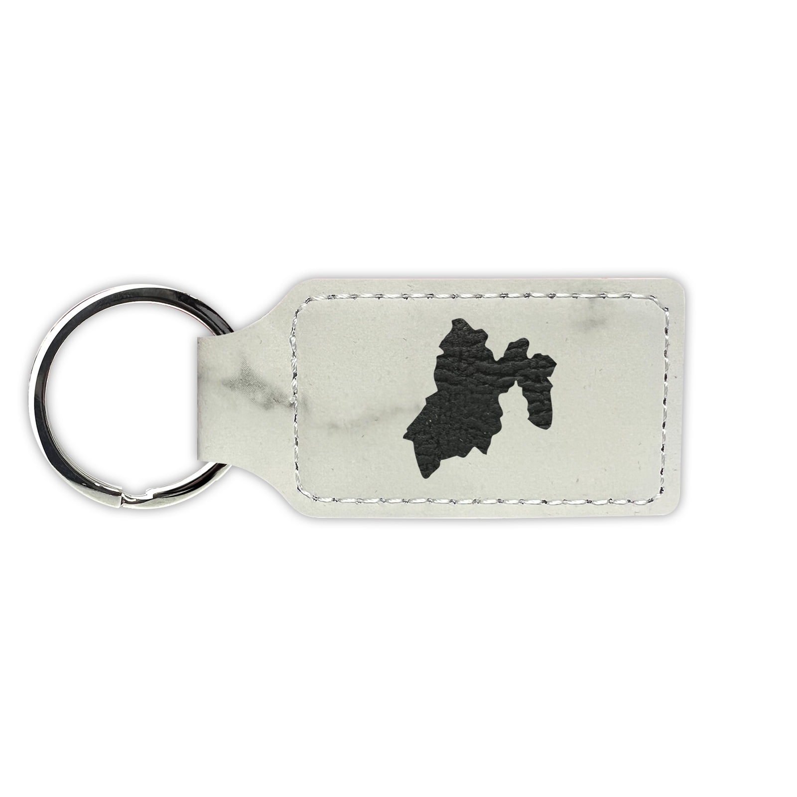 State of Mexico Shaped Keychain Leatherette Rectangle - Laser Engraved ...