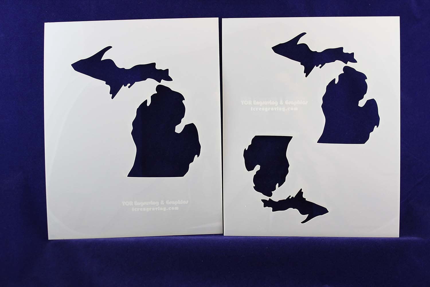 State of Michigan 2 pc Stencil Set-Mylar 14 Mil 4",5', 6" - Painting ...