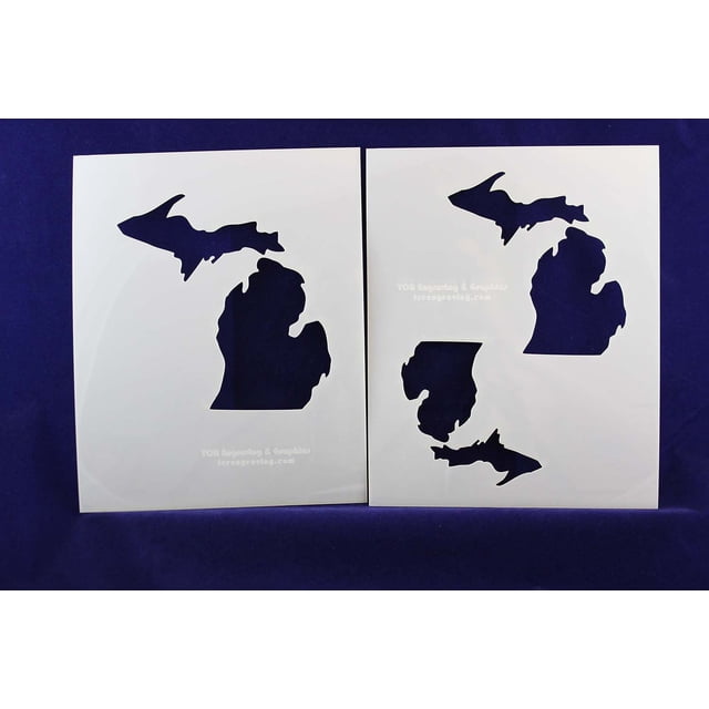 State of Michigan 2 pc Stencil Set-Mylar 14 Mil 4",5', 6" - Painting ...