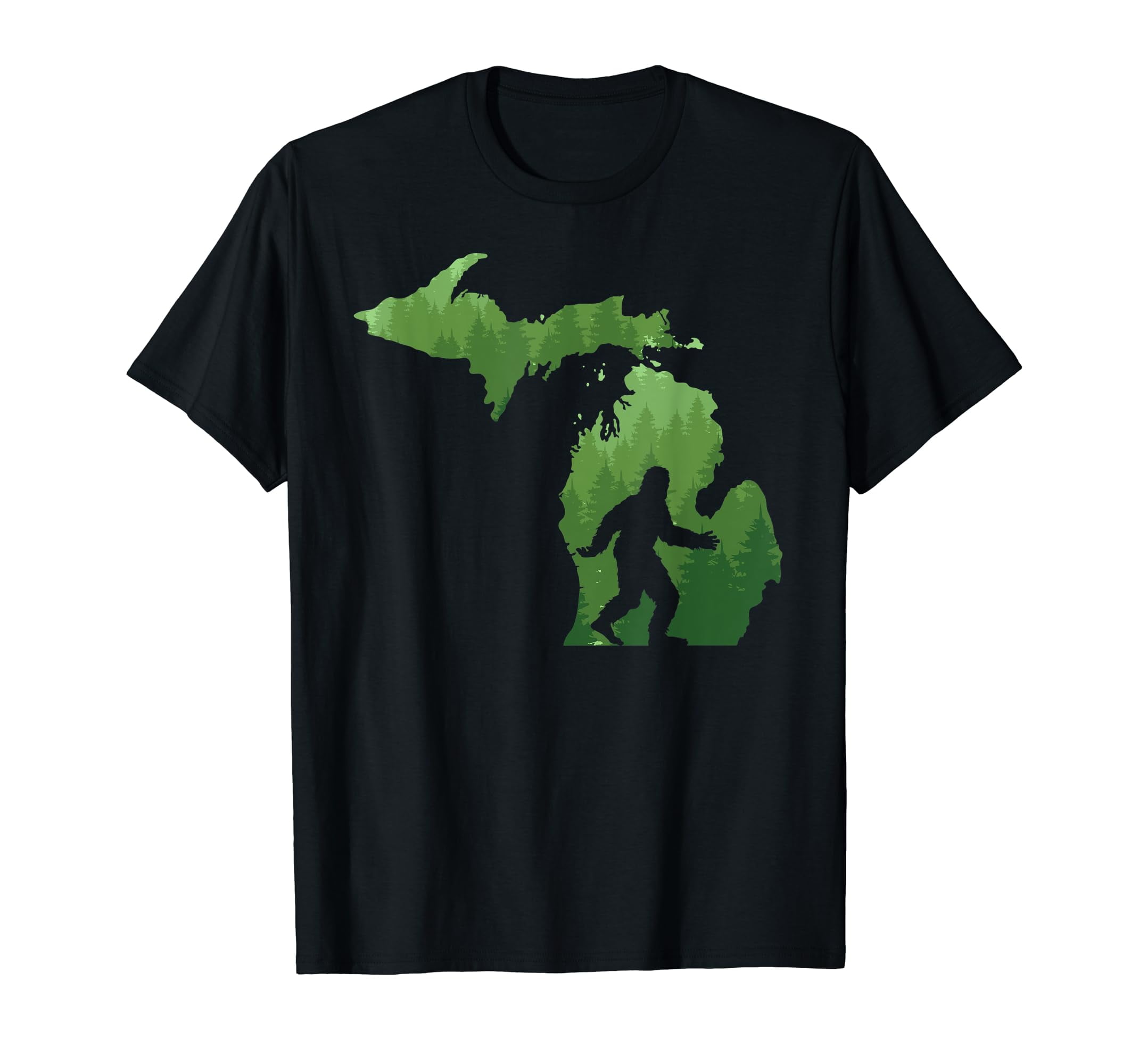 State of Michigan Map Bigfoot Shirt Funny Sasquatch Gift - Walmart.com